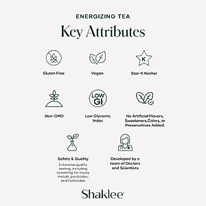 Shaklee - 180® Energizing Tea - Blend of Green Matcha, White, and Red Teas for Gentle Energy Lift - Energy Boost On-the-Go Packets - Hot or Cold - Pomegranate Flavor - 28 Servings