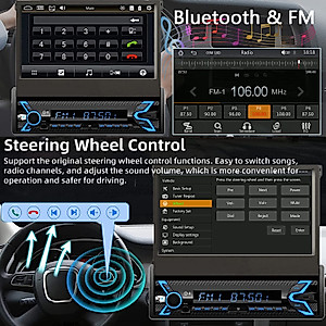 Naifay Single Din Car Stereo with Dash Cam & Backup Camera, 7INCH Flip Out Single Din Touchscreen Car Stereo with Apple Carplay & Android Auto, Car Audio Receivers Bluetooth Mirrorlink FM Car Radio