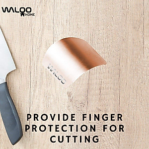 WALOO Stainless Steel Finger Guard for Cutting | Knife Cutting Protector & Kitchen Tool Guards | Kitchen Safe Chop Cut Tool Avoid Hurting During Slicing & Chopping (1 Pack, Rose Gold)