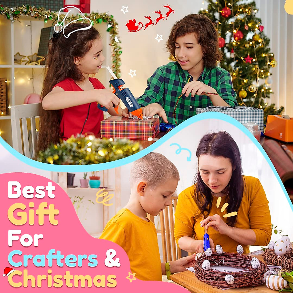 50pcs Full Size Hot Glue Sticks for Large Glue Gun, 0.43x6 inches Large Glue Sticks, Bulk-Pack for Arts Crafts DIY Fabric Gluing & More