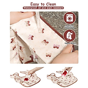 Lictin Baby Bibs for Girls Waterproof - 3 Pack Mess Proof Bib, Oil-proof Toddler Feeding Bib with Adjustable Closure, Baby Bibs for Eating 6-36 Months, Baby Food Bib Machine Washable