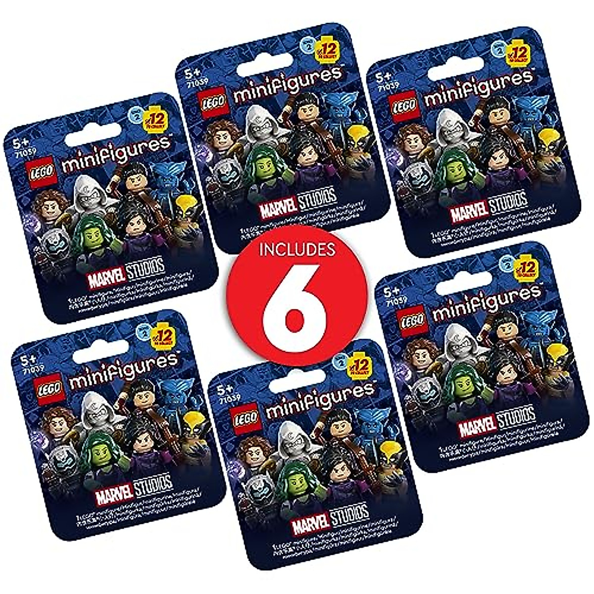 LEGO Minifigures Marvel Series 2 6 Pack 66735 Mystery Blind Box, Surprise Collectible Characters for Role Play or to Add to a Minifigure or Marvel Collection, A Gift for Disney and Marvel Fans