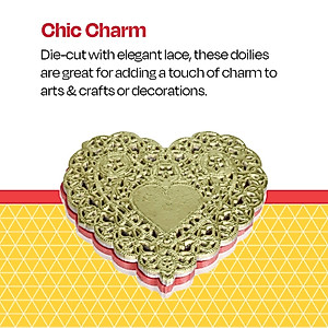 School Smart Heart Shaped Paper Lace Doilies - 4 inch - Pack of 100 - Assorted Colors