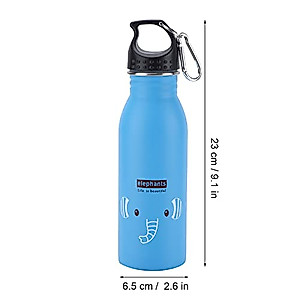 Atyhao Cartoon Water Bottle, Food Grade 500ml Cute Insulated Water Bottle Prevent Leakage Stainless Steel Portable for Climbing for Travel(#1)