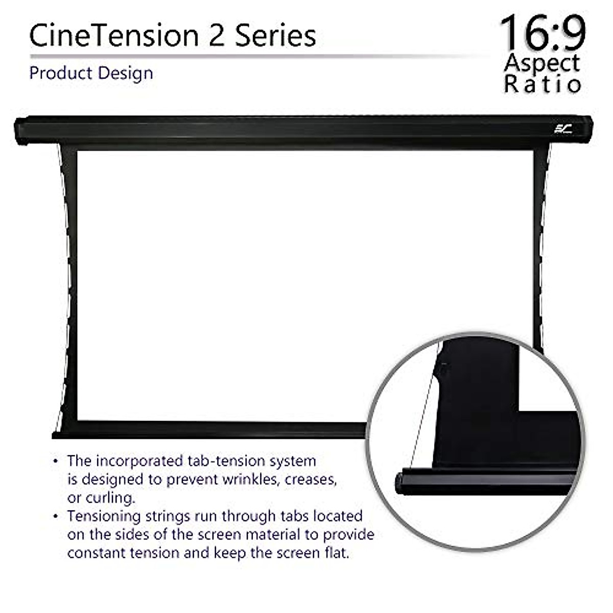 Elite Screens CineTension 2 Projector Screen, 135-inch 16:9, Indoor Electric Motorized Home Theater Automatic Front Projection Movie Office Presentations, TE135HW2| US Based Company 2-Year Warranty