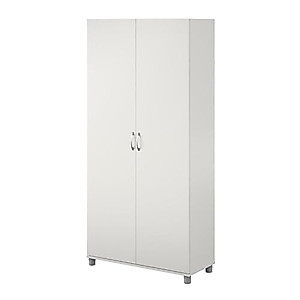 Pemberly Row Engineered Wood Transitional 36" Utility Storage Cabinet in White