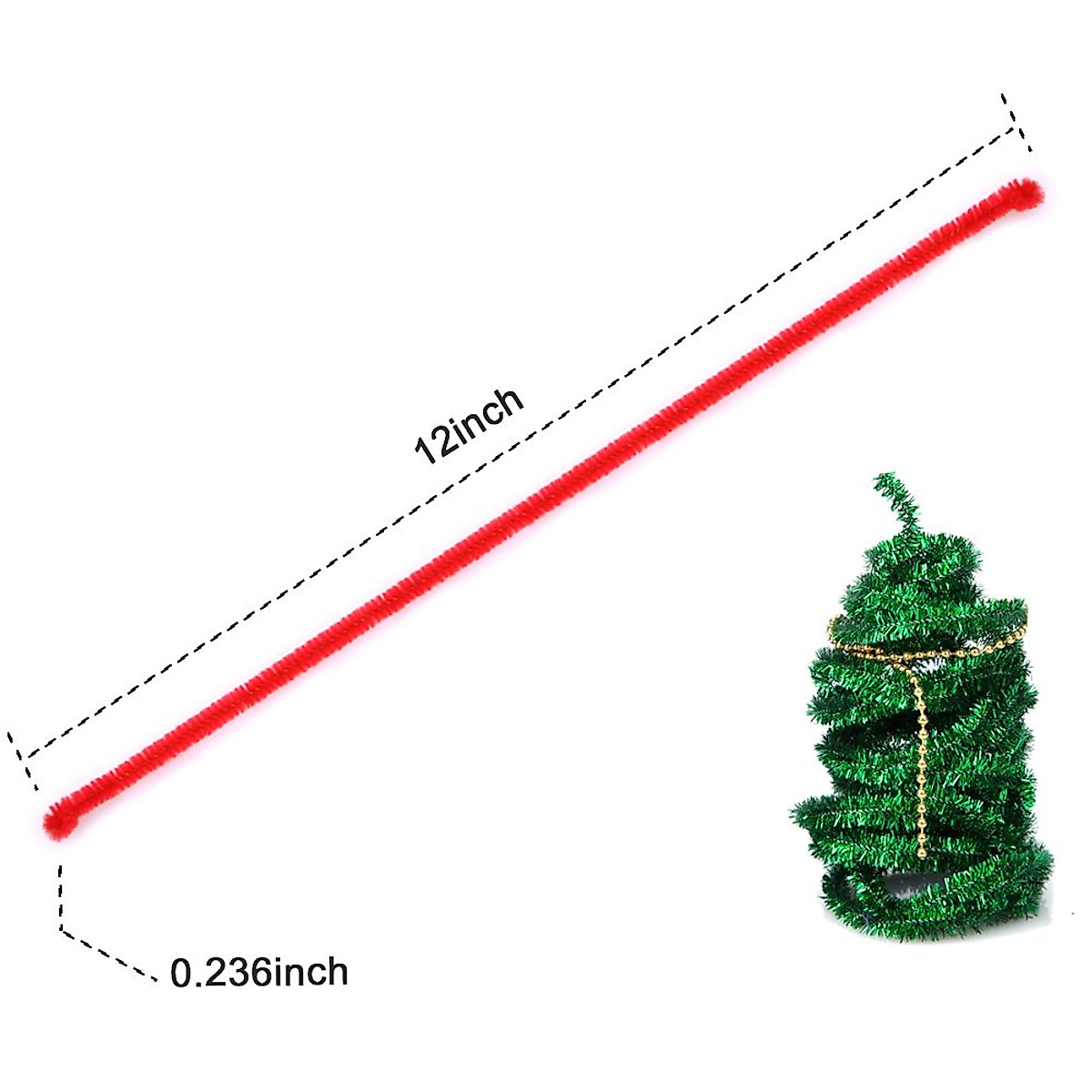 Caydo Christmas Pipe Cleaners Set, Including 120PCS Christmas Pipe Cleaners, 6 Sizes Pom Poms and 4 Sizes Wiggle Eyes for Kids DIY Arts & Crafts Projects and Christmas Decorations