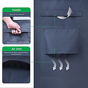 F&J Outdoors Outdoor Patio Furniture Covers, Waterproof UV Resistant Anti-Fading Cover for Medium Round Table Chairs Set, Grey, 72 inch Diameter