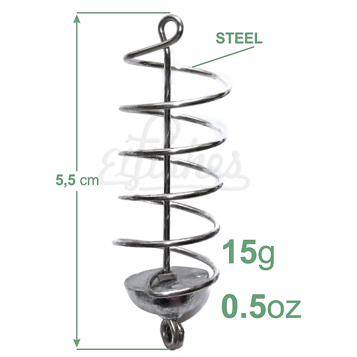 Elfishes 10pcs Carp Spring Bait Fishing Feeder Set Fishing Hooks Rig #4 #6 Coarse Terminal Tackle, Silver, 15g 25g