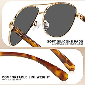 CARFIA Retro Trendy Pilot Sunglasses for Women Polarized UV Protection, Lightweight Outdoor Driving Lady Sunnies Metal Frame