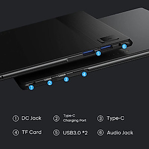 Cuifati 2 in 1 Tablet Laptop, 2K IPS Win 11 Office & Gaming Tablet 16GB Ram, 1TB Solid State Drive, Dual Camera, WiFi & Bluetooth, USB3.0 DC Type C Memory Card 3.5mm AUX