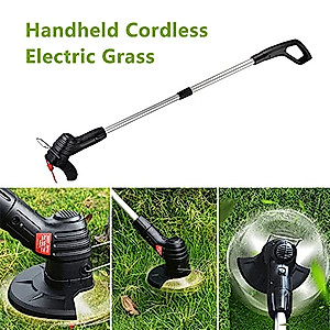 Handheld Cordless Electric Grass Trimmer Portable Foldable Lawn Mower Weed Eater with Charger,Length Adjustable Lawn Edger Brush Cutter for Home Garden,Lawn,Yard