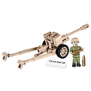 COBI Historical Collection World War II 7.5 cm PaK 40 German Anti-Tank Gun for 7+ years, Sand