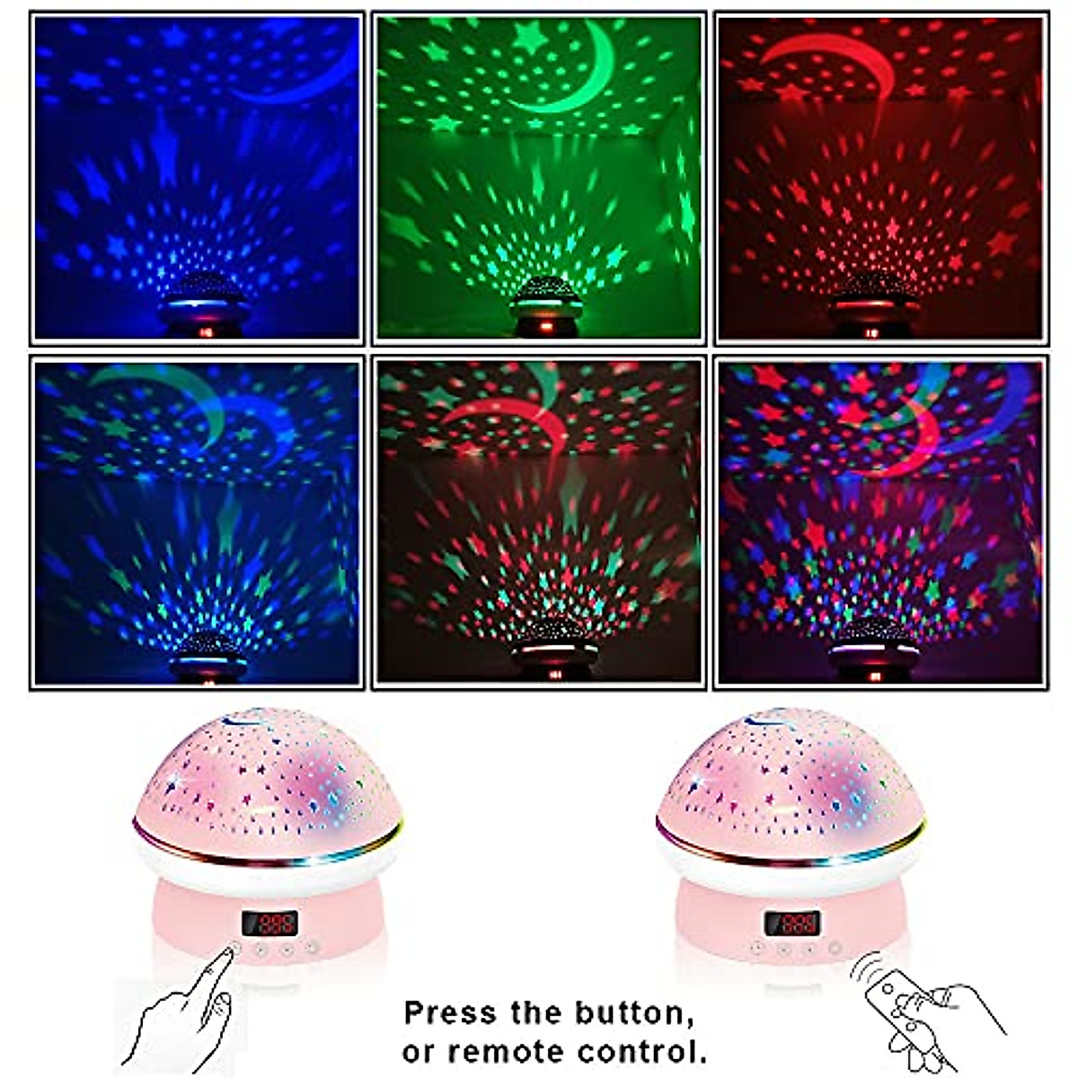 Galaxy Projector, Multicolor Lights for Bedroom, Control Timer Pluto Dream Light, Remote Control Lights for Girl Gifts, Toys for 5 Years Old Girls, SkyLights for Bedroom, Galaxy lamp, Pink