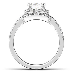 Metal Factory Sz 11 Sterling Silver 3Pcs 925 CZ Cubic Zirconia Engagement Wedding Band Ring Set