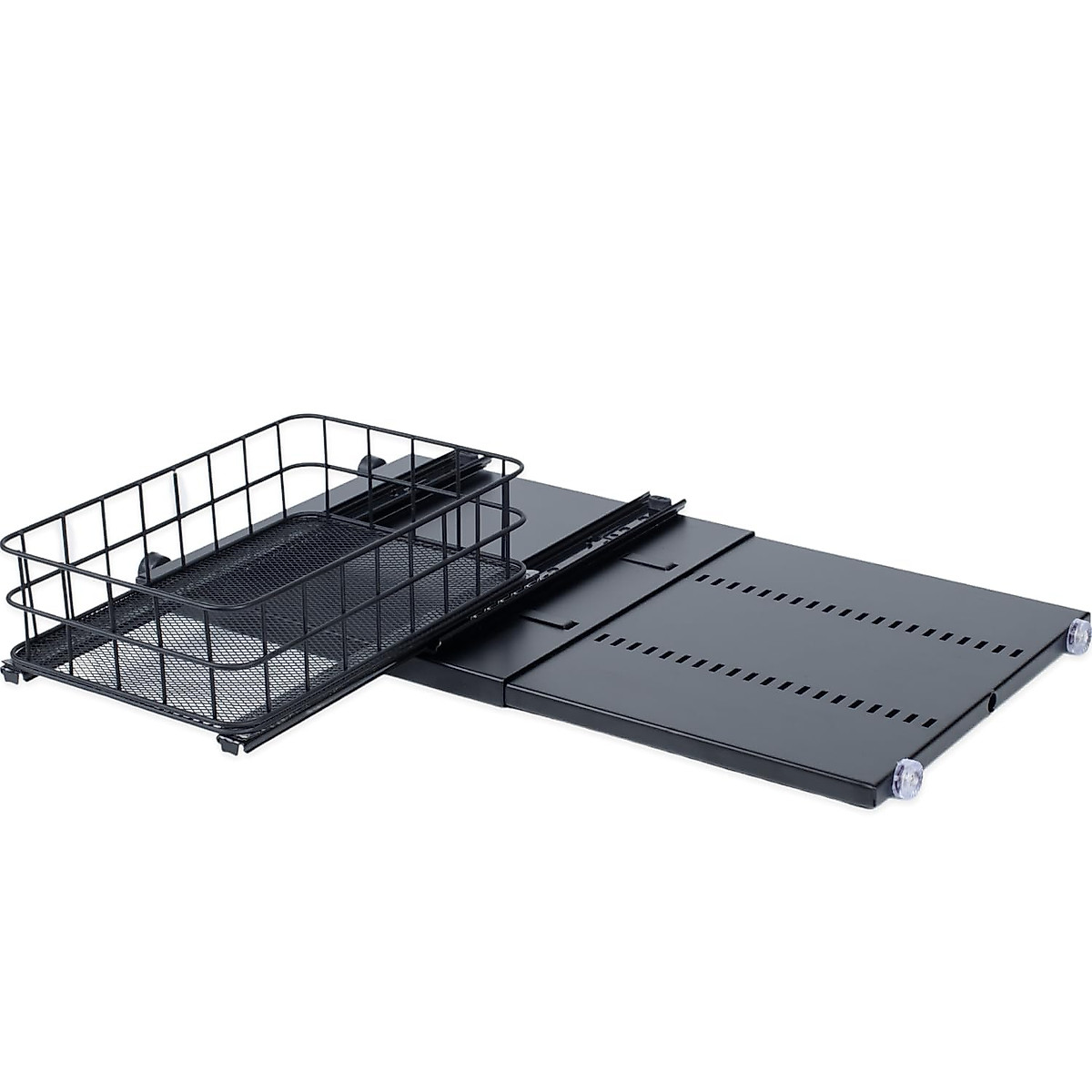 Adjustable Locker Shelf Organizer with Locker Drawer - Locker Organizer Drawers - Metal Locker with Sliding Drawers Cabinet Sliding Basket - Under Cabinet Drawer Perfect for Gym, School, Work (METAL)