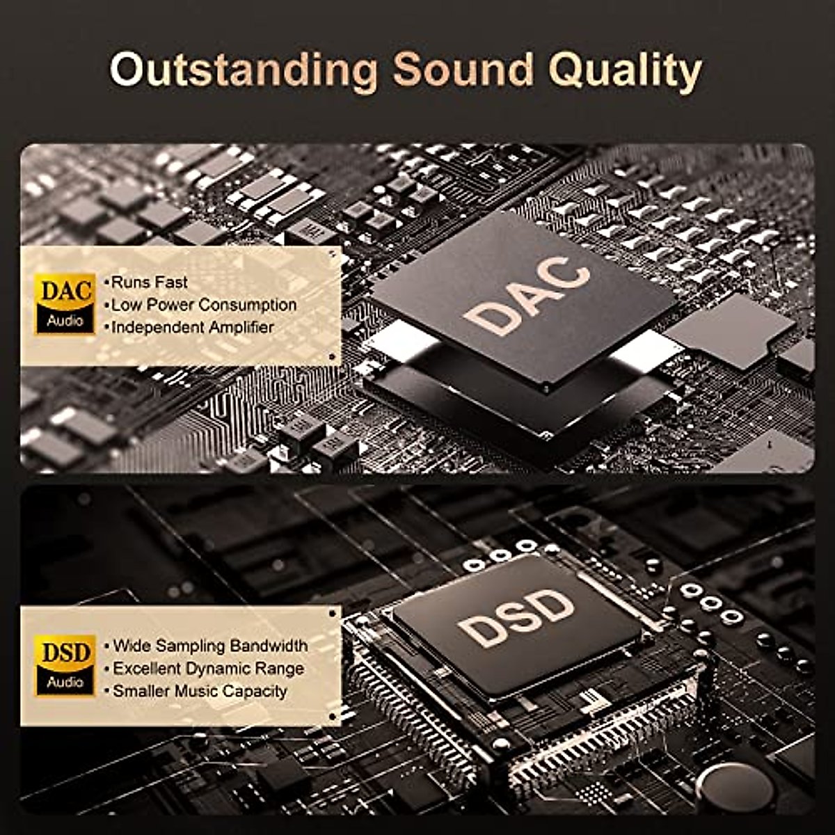 SWOFY Real Lossless HiFi MP3 Player, DSD High Resolution Digital Audio Music Player with Line Output, High-Res DAC Portable Super Light Audio Player with 64GB, Support up to 256GB Expand