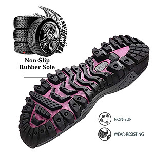 TBWM Women Winter Thermal Villi Leather Platform Fashion high top Boots Outdoor Walking Shoes Non-Slip Hiking Shoes Purple