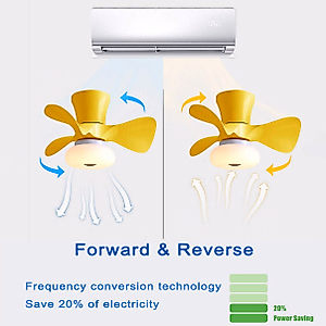 YUEGOO Kids Bedroom Ceiling Fan with Light Reversible with Remote Control 6 Speeds Led Dimmable Fan Ceiling Light 64W with Timer Modern Quiet Ceiling Fan Light