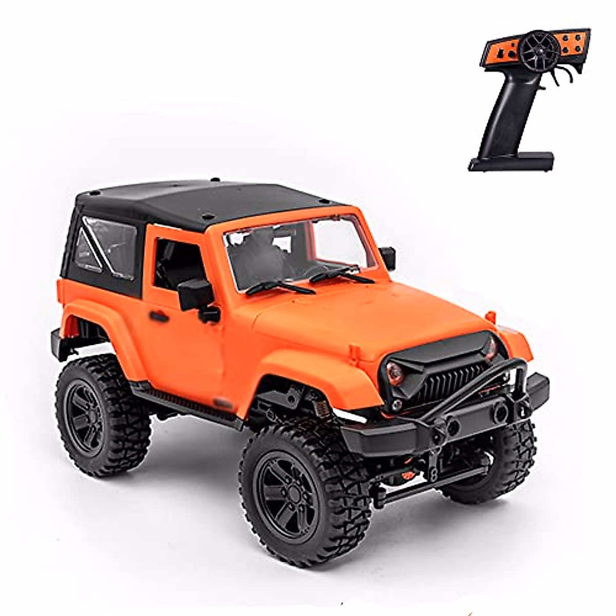 GoolRC f1 rc car, 1/14 Scale 2.4ghz Remote Control car, 4wd 30km/h high Speed Racing car, All terrains Off Road rc Monster Vehicle Truck Crawler with led Light for Kids and Adults (Orange Hardtop)