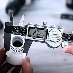 Nuovoware Digital Caliper, 6 Inch /150 mm IP54 Electronic Measuring Tool, Stainless Steel Waterproof Micrometer Vernier Caliper with Auto-Off Large LCD Screen, High Precision Inch/Metric/Fraction