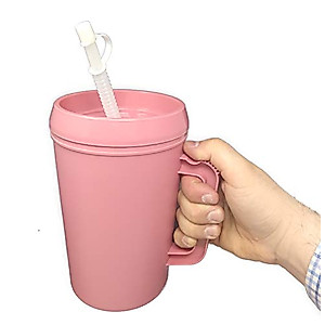 Insulated Hospital Carafe – 34 oz – Hot and Cold Refillable Water Bottle – With Flexible Straw and Pouring/Sipping Spout (1)