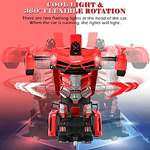 Dolanus Remote Control Car - Transform Robot RC Cars Contains All Batteries: One-Button Deformation and 360 Degree Rotating Drifting, Present Christmas Birthday Gift for Boys/Girls