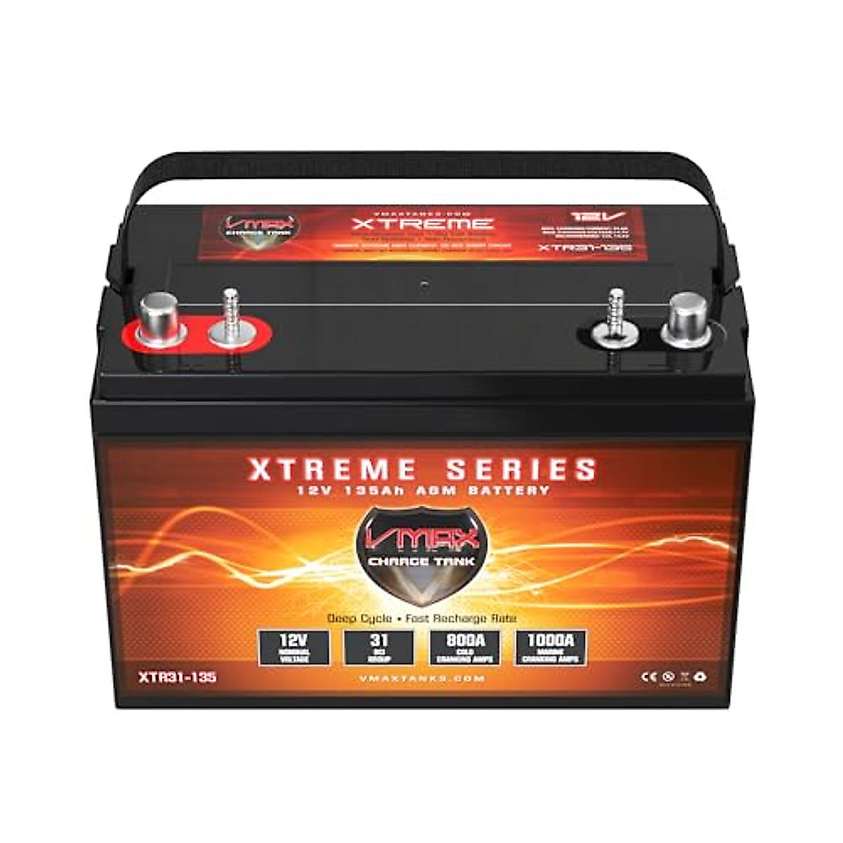 VMAX XTR31-135 12V 135AH Vmaxtanks AGM Sealed Deep Cycle 12V 135AH 800CCA Deep Cycle Group 31 Battery