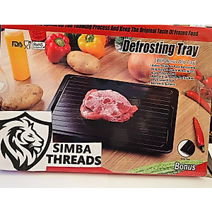 Generic Fast Defrosting Tray Frozen Meat, Heat Conduction Tray, Thawing Board Frozen Food, Thaw master tray non electrical, large drip tray, Oil Brush, Food Tong, Cleaning Sponge and Ice Cream Spoon