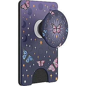 PopSockets: Phone Wallet with Expanding Phone Grip, Phone Card Holder - Retrograde Butterfly