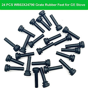 PETIT MANON 24 Pack WB02X24790 Grate Rubber Feet for GE Gas Stove Top Range Grate Feet Rubber Pads, Rubber Feet GE Stove Parts Replacement Cooktop Range Burner Grate Rubber Feet Kit