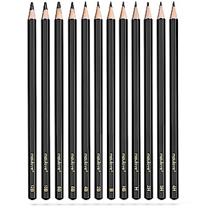 MISULOVE Professional Drawing Sketching Pencil Set - 12 Pieces Art Drawing Graphite Pencils(12B - 4H), Ideal for Drawing Art, Sketching, Shading, for Beginners & Pro Artists
