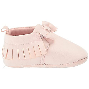 Gerber Baby Moccasins Crib Shoes Newborn Infant Neutral Boys Girls, Pink Fringe, 3 6 Months Unisex