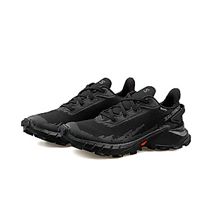 Salomon Women's ALPHACROSS 4 GTX W Hiking Shoe, Black/Black/Black, 5