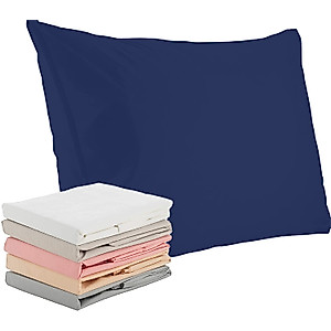 Superity Linen Pillow Cases Standard Size - Open Enclosure - 2 Pack - 100% Soft and Comfortable Premium Cotton - Navy