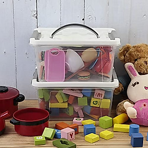 Saedy Clear Plastic Storage Bins/Containers, Multi-purpose Storage Box 6 Quart, Set of 2