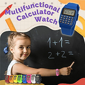 Calculator Digital Mens Watch with Resin Strap, YeLukk Financial Calculator for Students Children Office,Large Display Clearly Calculators,Easy to Used,Fashion Multi-Function Watches