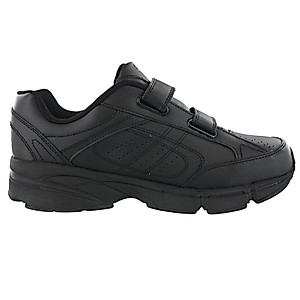 Dr.Scholls Men's Omega Light Weight Dual Strap Closure Sneaker Wide Width, Black, 12 Wide