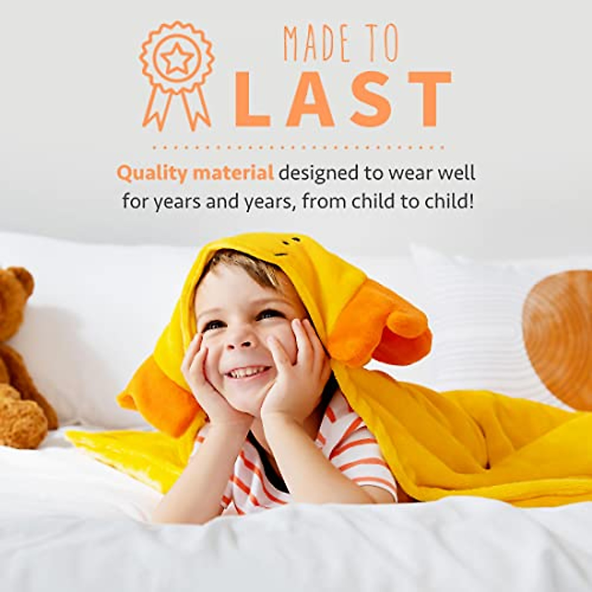 Canoogles Lion Wearable Hooded Blanket for Kids, Blanket Hoodie, Soft, Cozy Hooded Fleece Blanket, Machine Washable, 40" H x 50" W, One Size