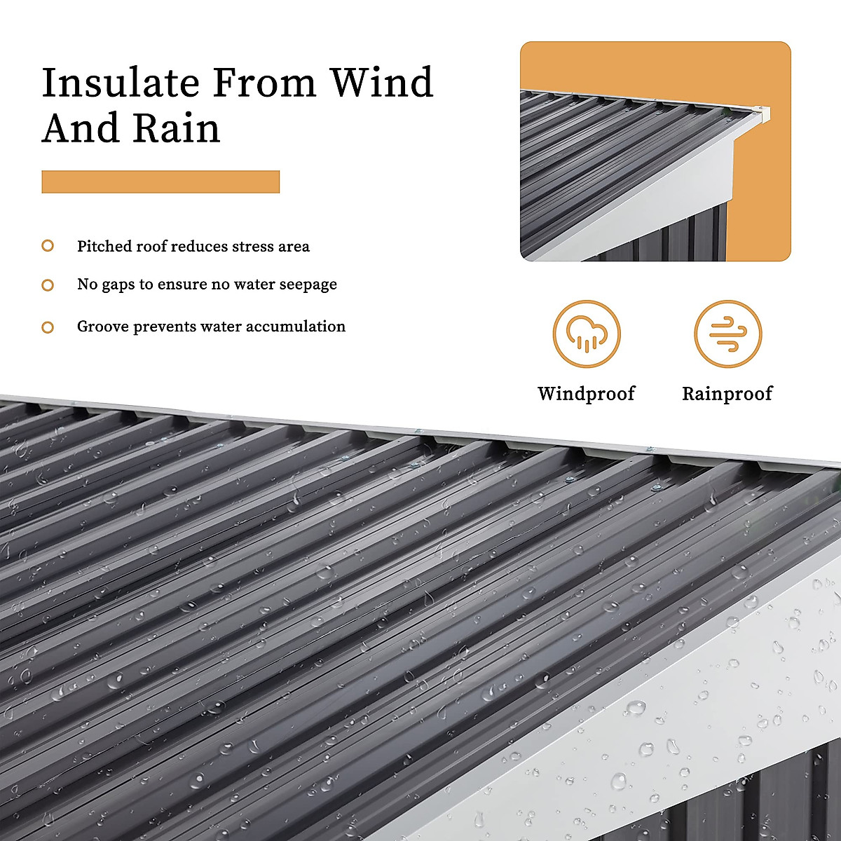 Vongrasig 6 x 4 x 6 FT Outdoor Storage Shed Clearance with Lockable Door Metal Garden Shed Steel Anti-Corrosion Storage House Waterproof Tool Shed for Backyard Patio, Lawn and Garden (Dark Gray)