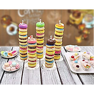 Acrylic Donut Stands Display, Clear Bagels Doughnut Holder for Wedding Birthday Party Treat, 5 pieces