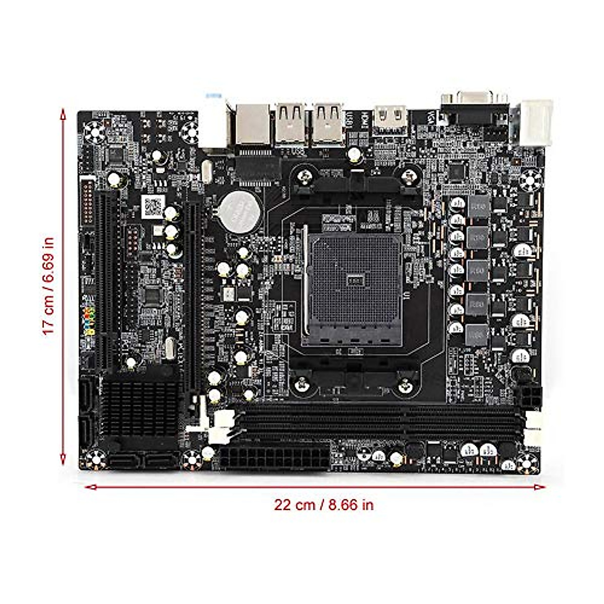 Desktop PC Motherboard,FM2/FM2+CPU Interface Design Dual Channel DDR3 Computer Mainboard Support for AMD A10/A8/A6/A4/Athlon Full Range of Graphics Chip for APU Core Graphics