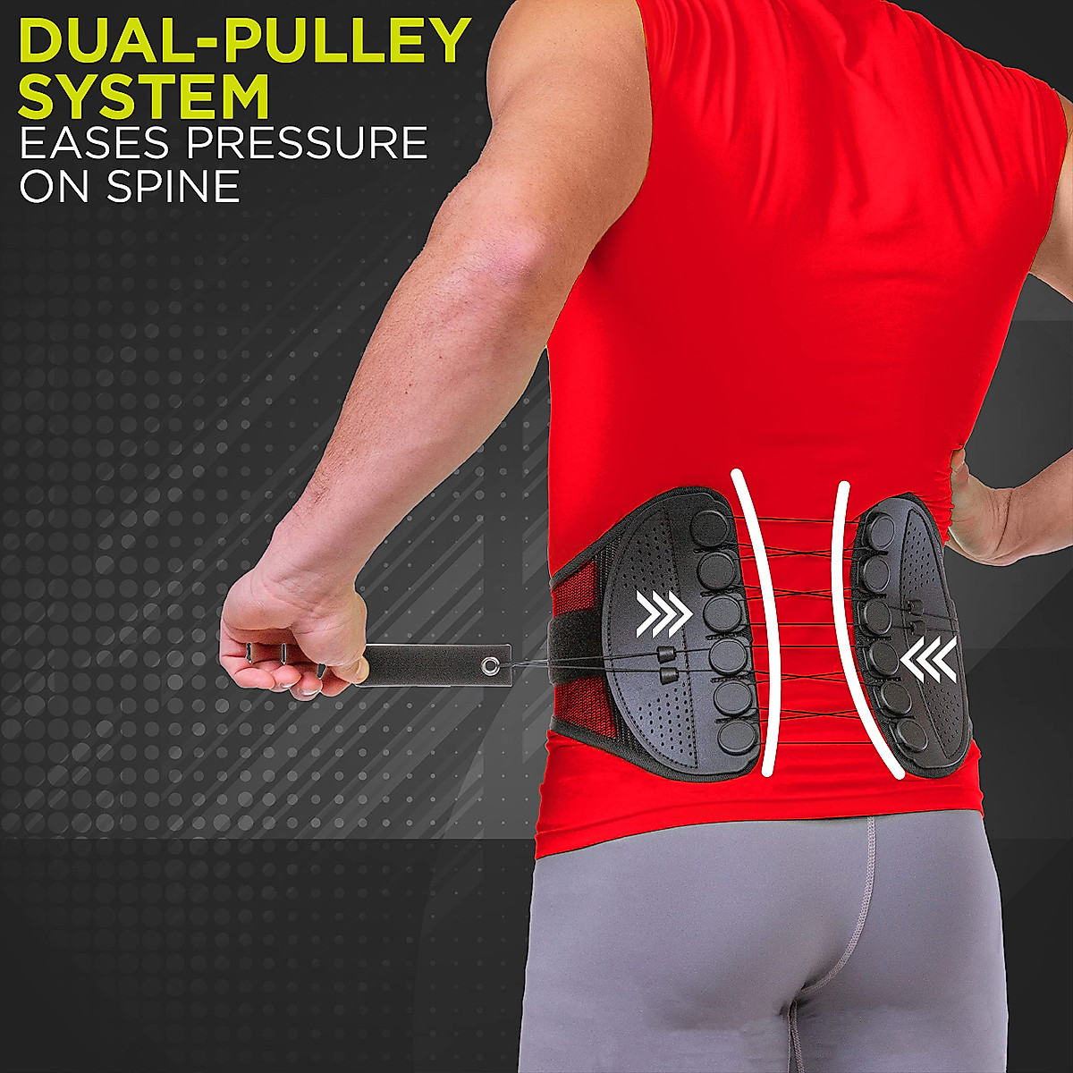 BraceAbility Spine Sport Back Brace - Athletic Men's and Women's Workout Lumbar Corset for Exercising, Running, Golfing, Driving, Fishing, Active Nurses and Police Work (Medium)