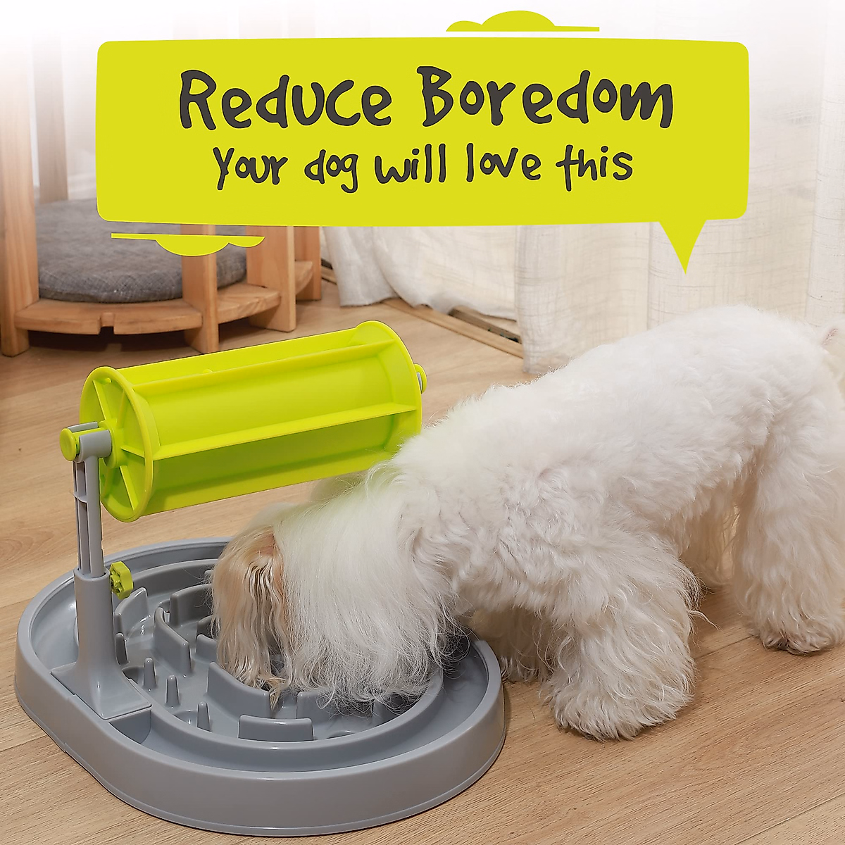 Dog Puzzle Toys for Smart Dogs Upgraded - Promotes Brain Stimulation and Healthy Eating - Slow Dispensing Food - No More Boredom - Adjustable Height for Medium/Large Dog