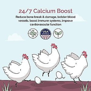 Mile Four | Oyster Shell | Calcium Supplement for Chickens | Natural Crushed Limestone Calcium Carbonate | Eggshell & Bone Booster for Laying Hens | US Mined | 4 lbs.