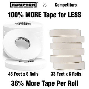 Hampton Adams (8 Pack) White Finger Tape - Athletic Tape | 0.3” x 45 Feet - for Rock Climbing, BJJ Jiu Jitsu, Grappling, Crossfit and Martial Arts