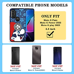 Joyleop Cute Case for Moto G Pure/G Power 2022/G Play 2023 Cartoon Anime Funny Print Phone Cover for Girls Kids Pretty Girly with Ring Holder Stand Magnetic Kickstand for Motorola G Pure 6.5" Maro