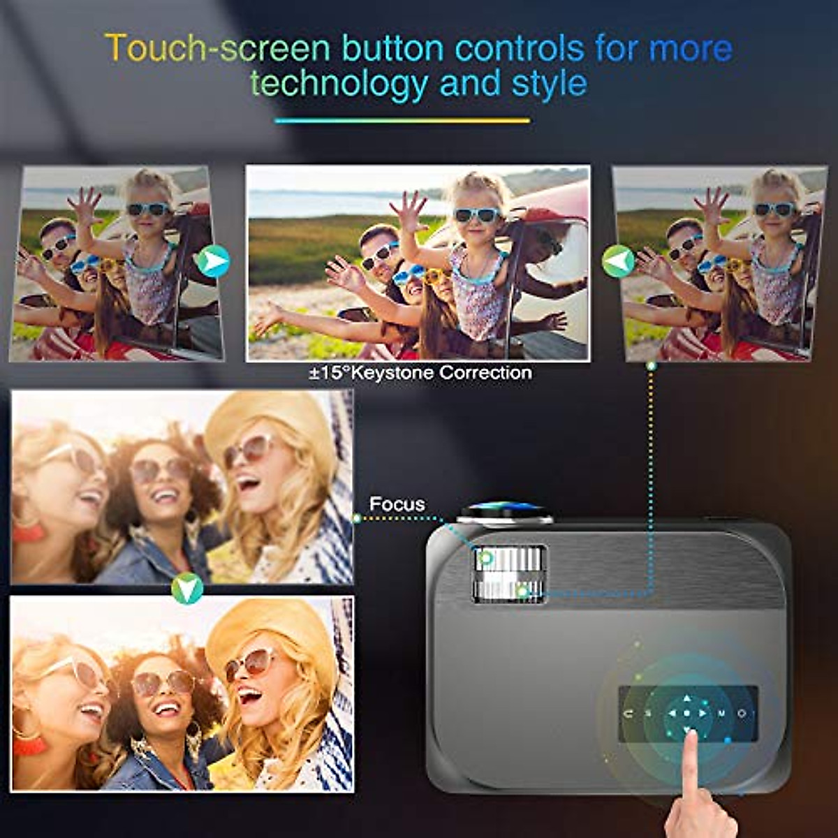 VILINICE Native 1080P 9000 Lux Projector + 100" Screen