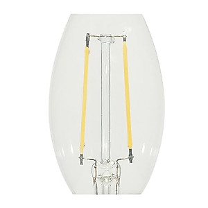 Westinghouse 4517120 3.3 Watt (40 Watt Equivalent) B11 Dimmable Clear Filament LED Light Bulb, Candelabra Base, 6 Pack