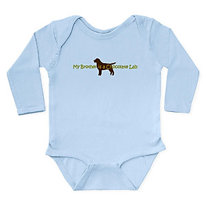 CafePress My Brother is A Chocolate Lab Long Sleeve Infant B Unisex Long Sleeve Baby Bodysuit Infant Romper